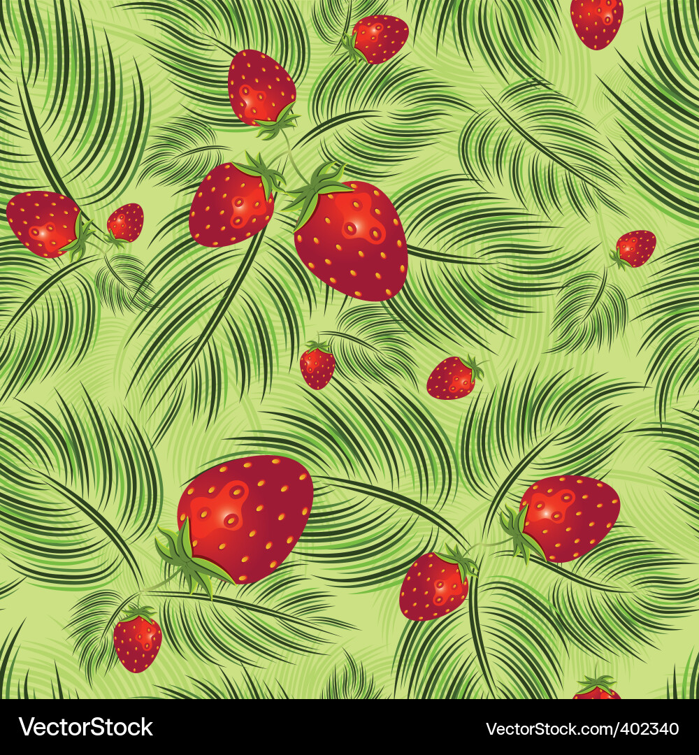 Strawberry Leaf Seamless Pattern Royalty Free Vector Image