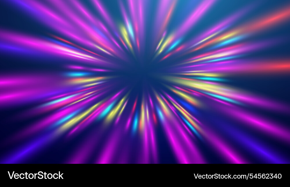 Warp tunnel speed of light technology background Vector Image