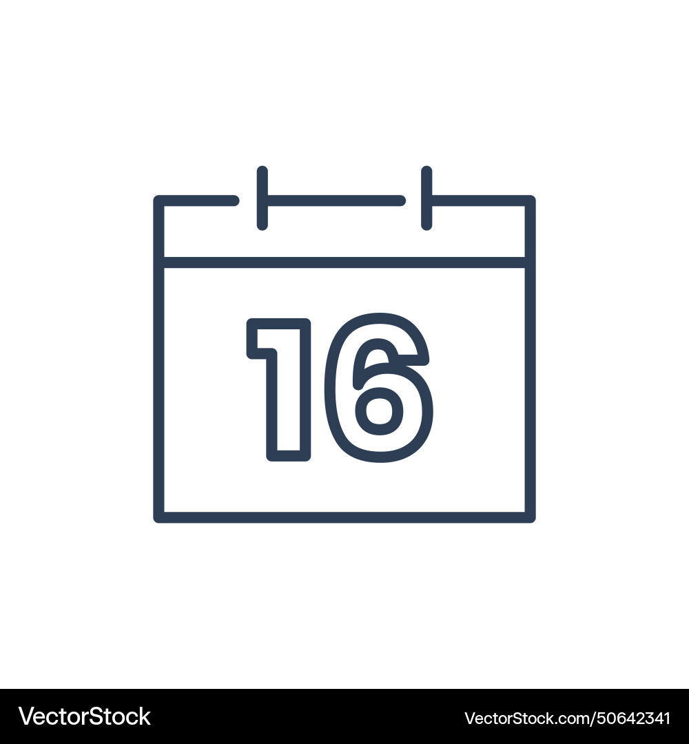 16 Kalender-Icon Datum für Termin Lizenzfreies Vektorbild