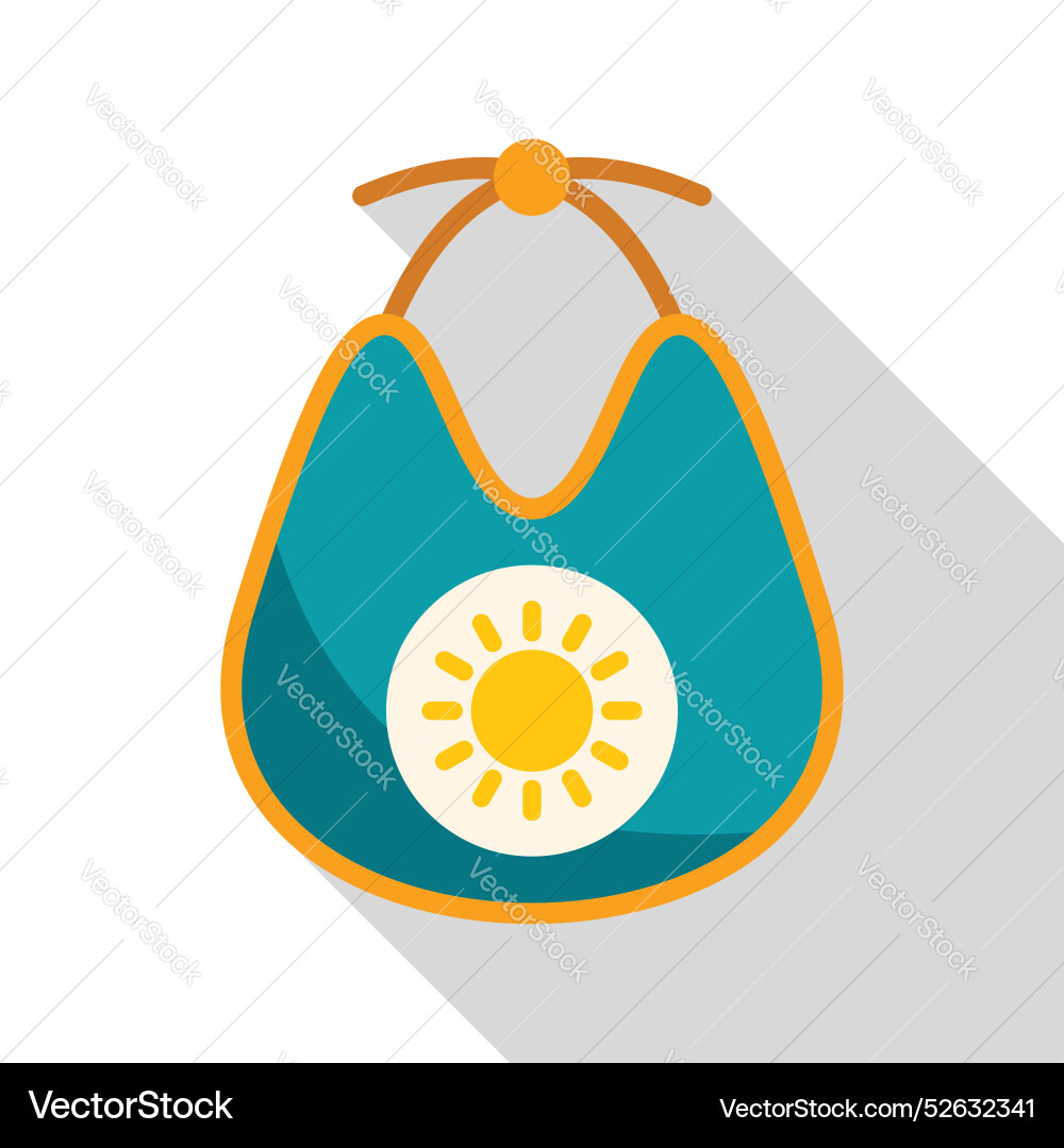 Baby bib with sun icon showing eating time Vector Image