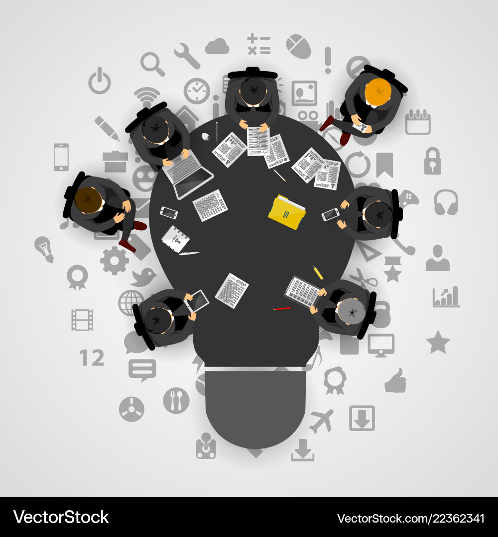 Business meeting and brainstorming idea Royalty Free Vector