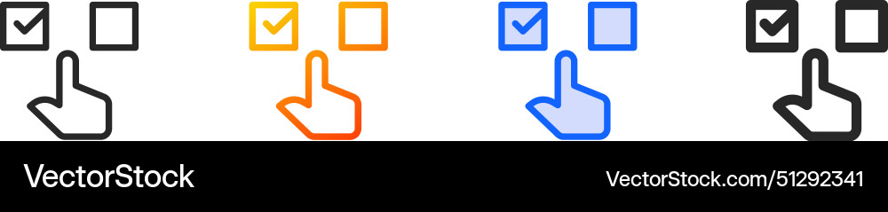 Check box iconthin linear gradient blue stroke Vector Image