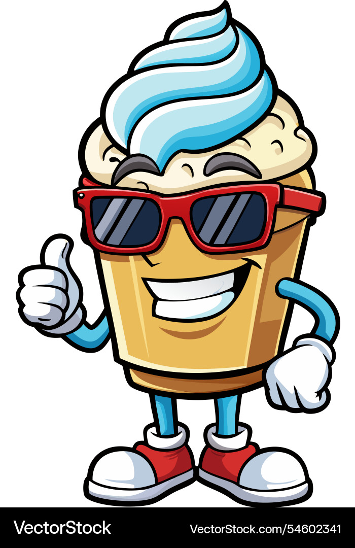 Cheerful ice cream cartoon character Royalty Free Vector