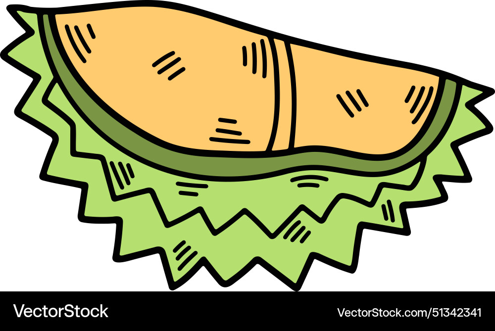 Hand drawn delicious durian in line style Vector Image