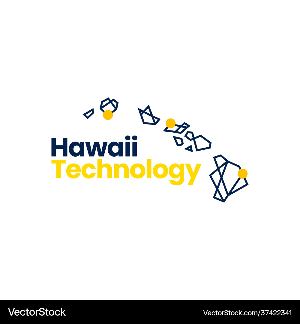 Hawaii technology connection logo icon Royalty Free Vector