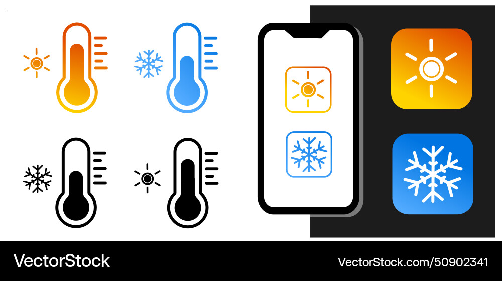 Hot and cold temperature Royalty Free Vector Image
