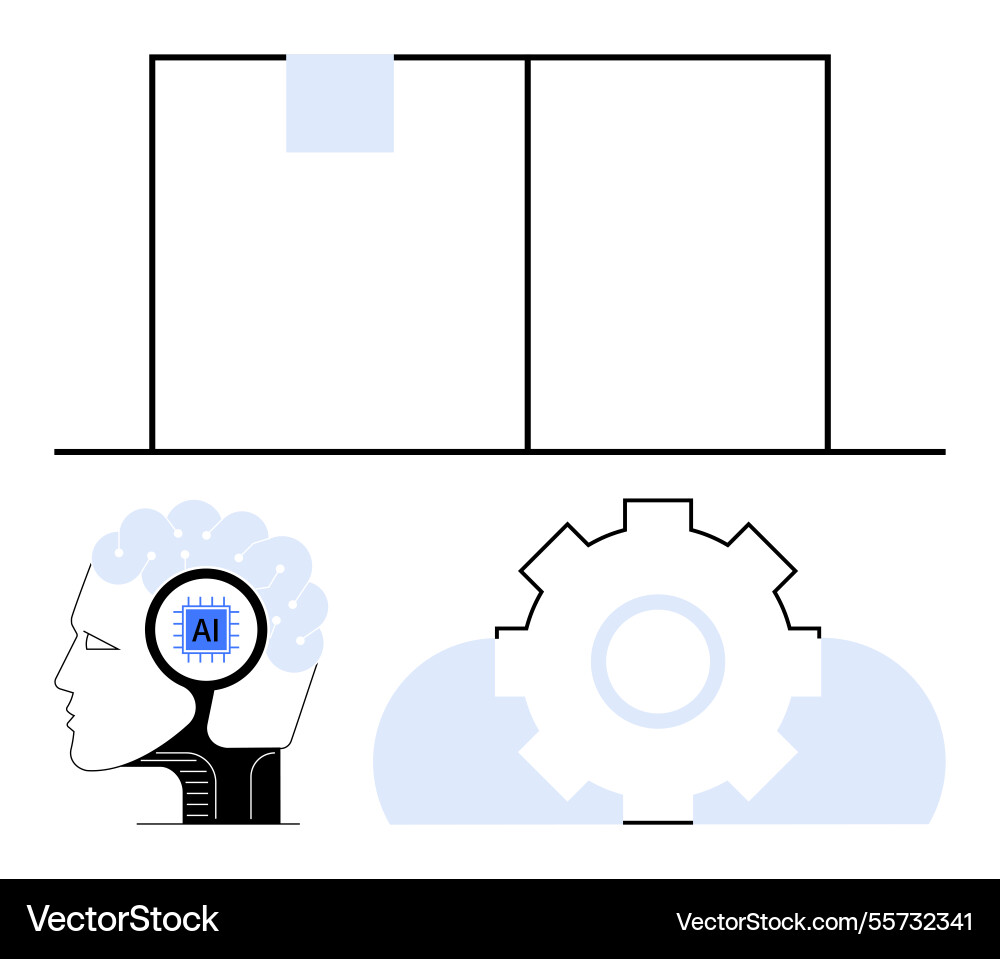 Human intelligence merging with ai technology Vector Image