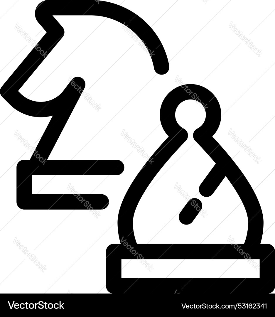 Icon bishop and knight chess piece strategy game Vector Image