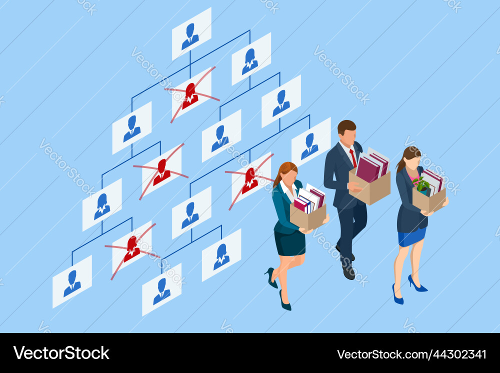 Isometric layoffs and dismissal workforce Vector Image