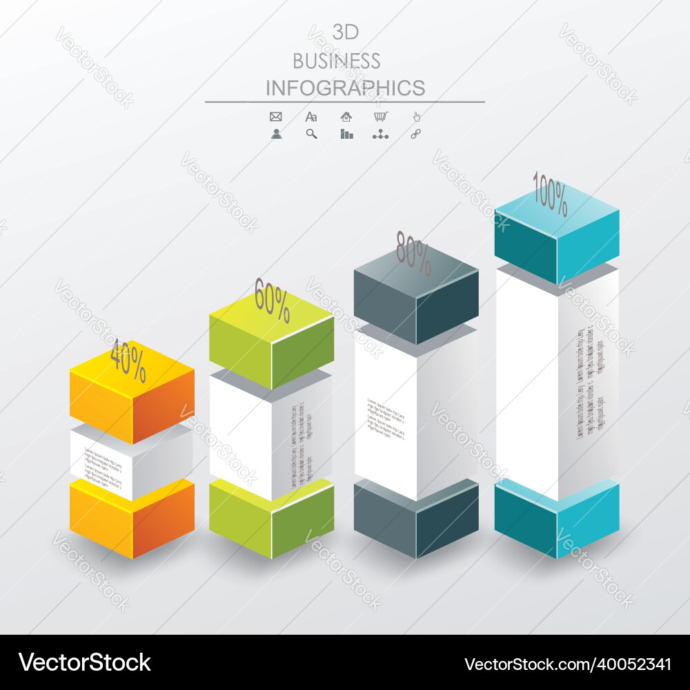 Modern box design minimal style infographic Vector Image