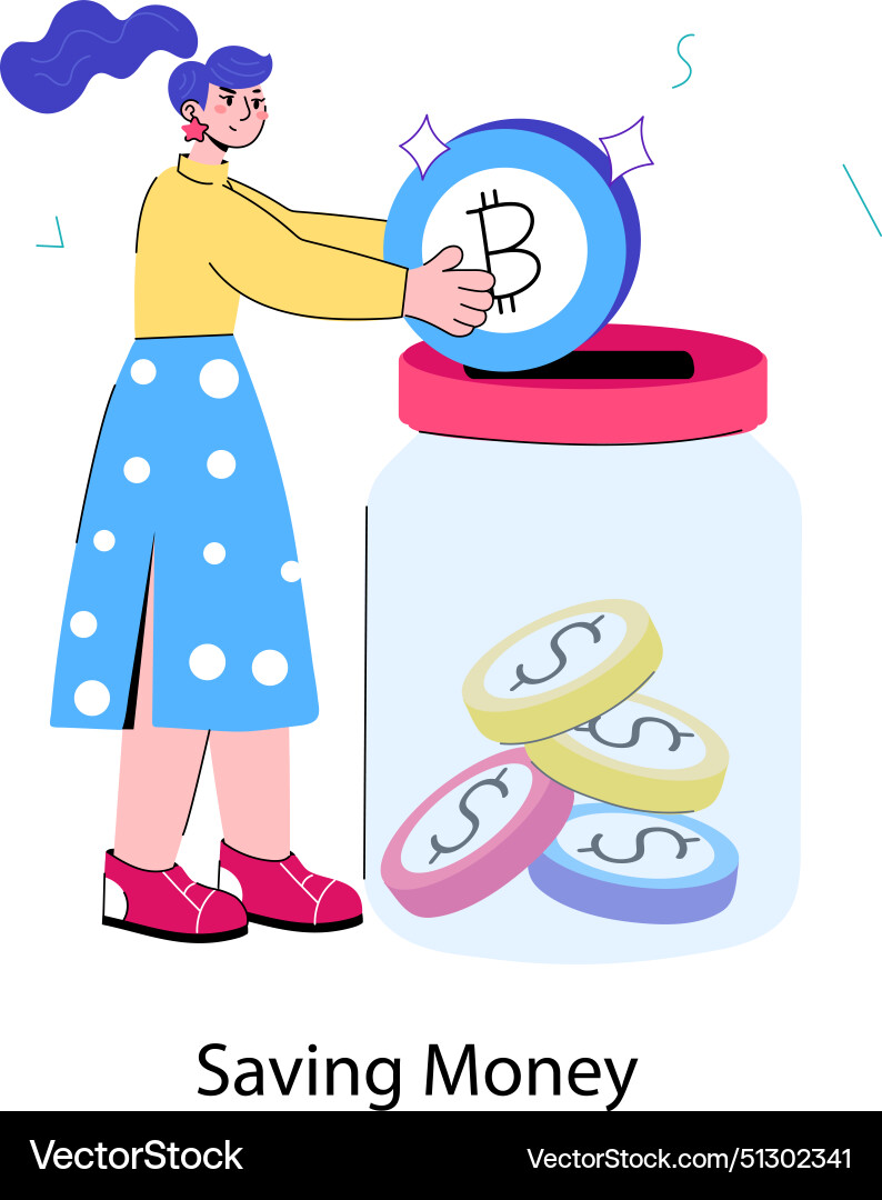 Saving money Royalty Free Vector Image - VectorStock