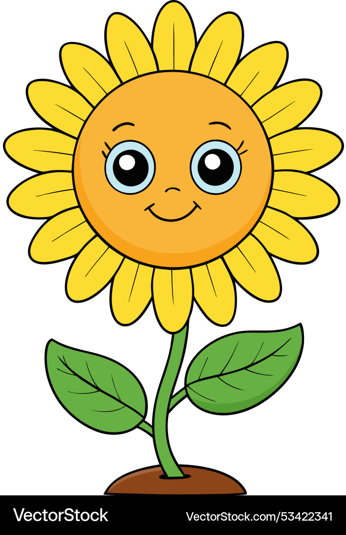Sunflower cartoon Royalty Free Vector Image - VectorStock