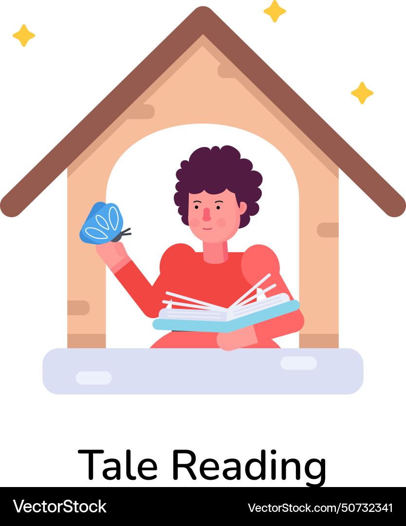 Tale reading Royalty Free Vector Image - VectorStock