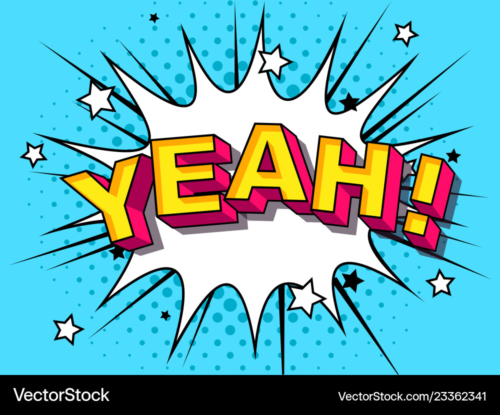 Yeah comic cartoon explosions Royalty Free Vector Image