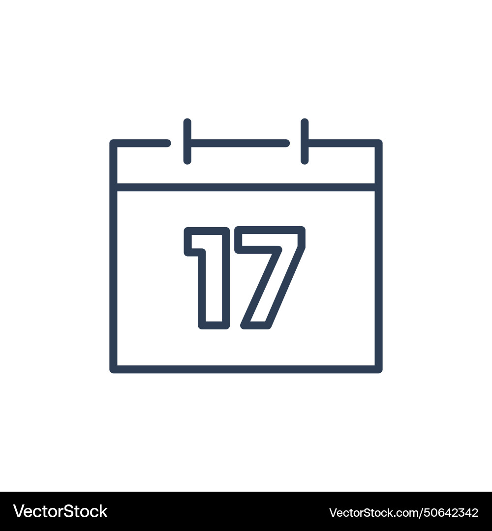 17 calendar icon date for appointment Royalty Free Vector