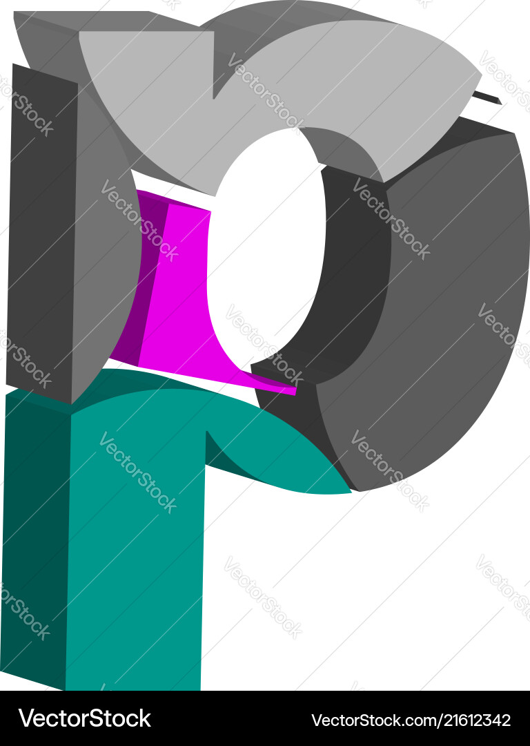 3d font letter p Royalty Free Vector Image - VectorStock