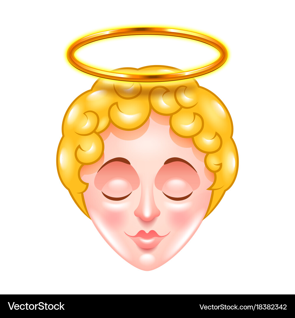 Angel face isolated Royalty Free Vector Image - VectorStock