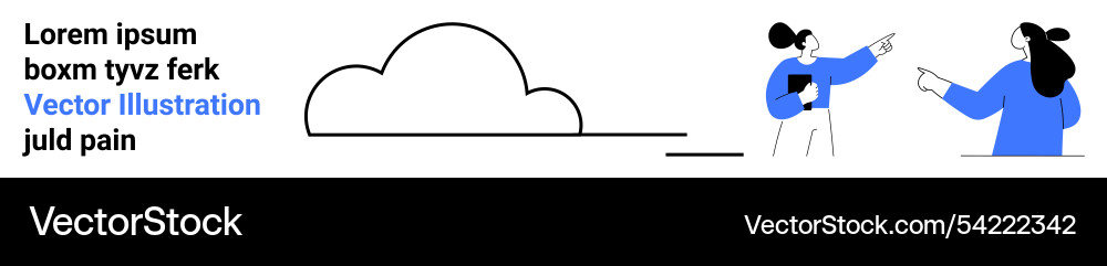 Banner featuring two characters Royalty Free Vector Image