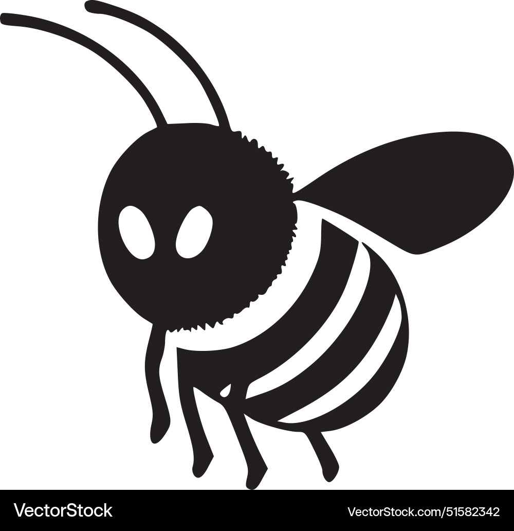 Bee - black and white Royalty Free Vector Image