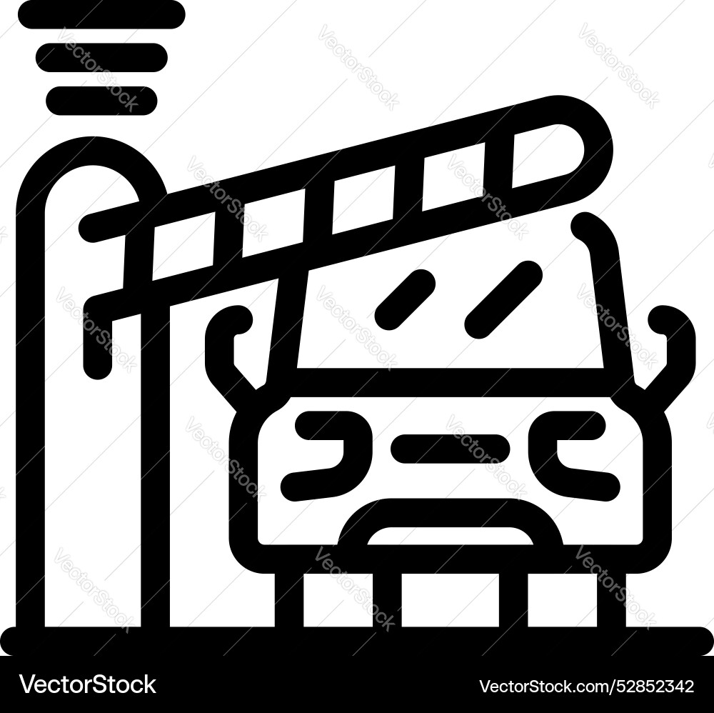 Car passing through open barrier gate Royalty Free Vector