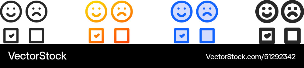 Check box iconthin linear gradient blue stroke Vector Image