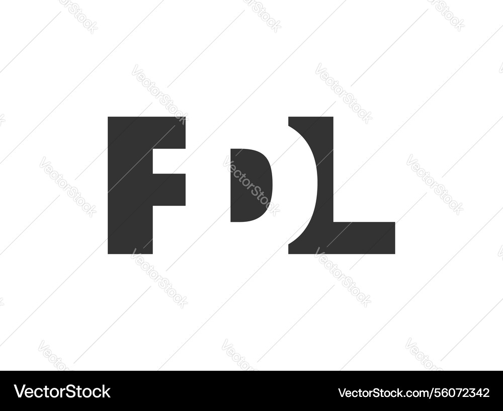 Fdl logo design initial letter f d l bold font Vector Image
