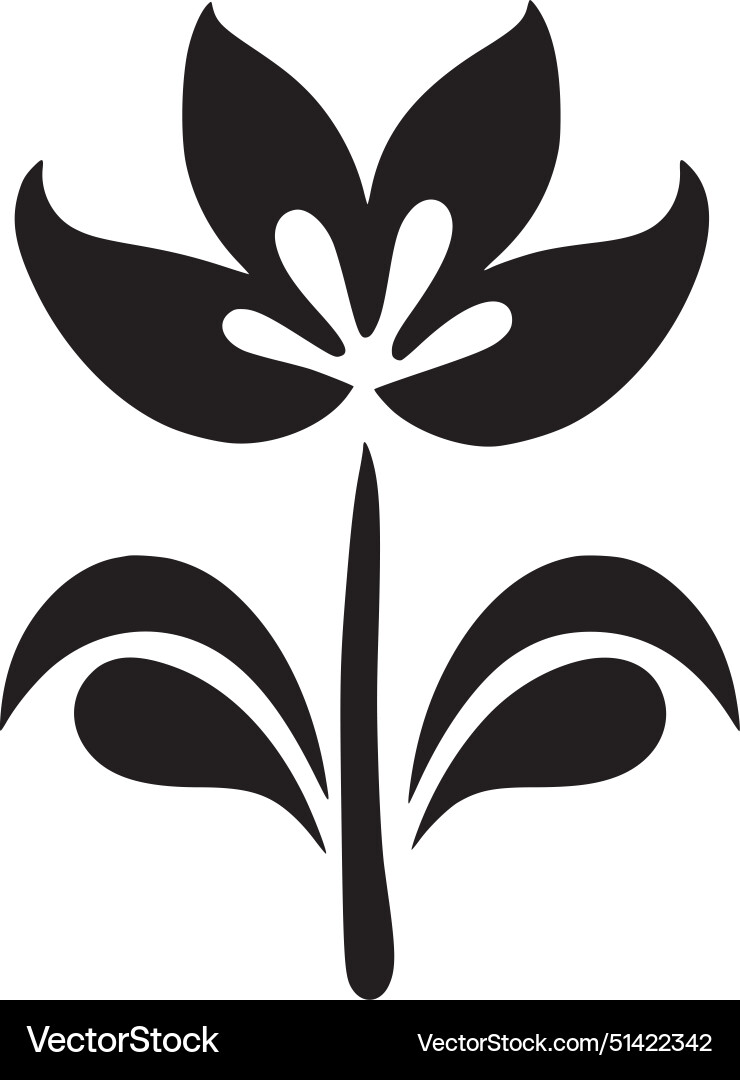 Flower - black and white isolated icon Royalty Free Vector
