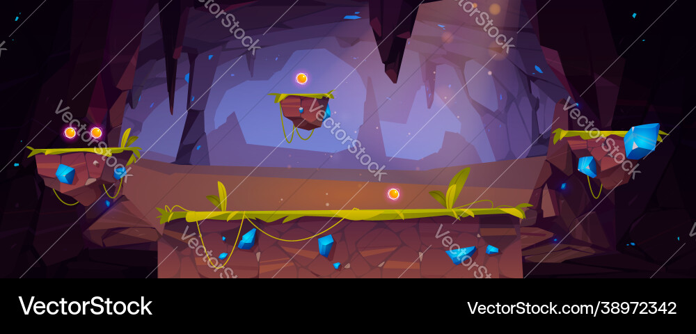 Game platform cartoon underground fantasy world Vector Image