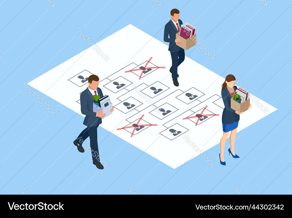 Isometric layoffs and dismissal workforce Vector Image