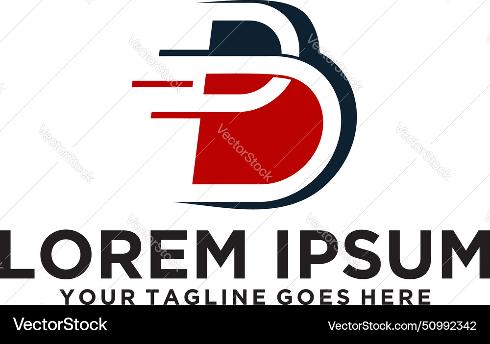 Letter b fast motion logo Royalty Free Vector Image