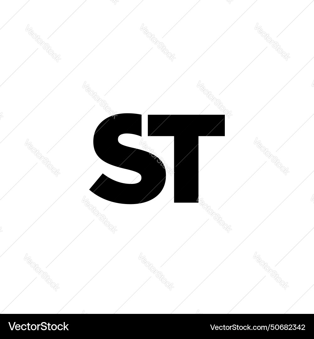 Letter s and t st logo design template minimal Vector Image