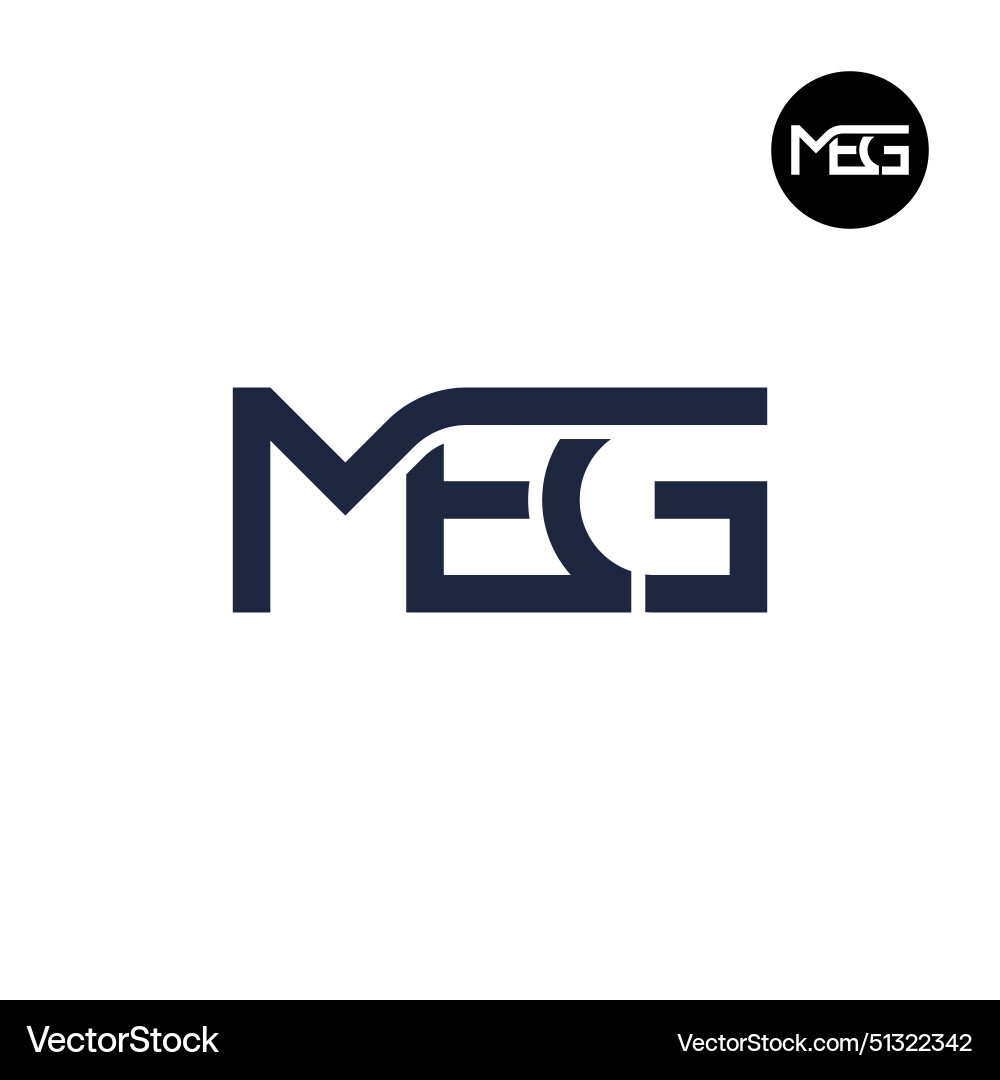 Meg logo letter monogram design Royalty Free Vector Image