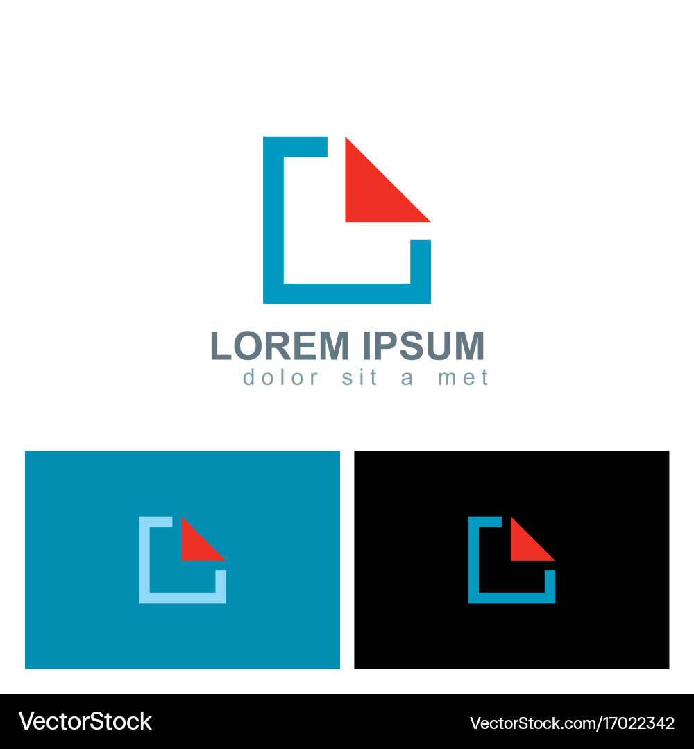 Square triangle geometry logo Royalty Free Vector Image