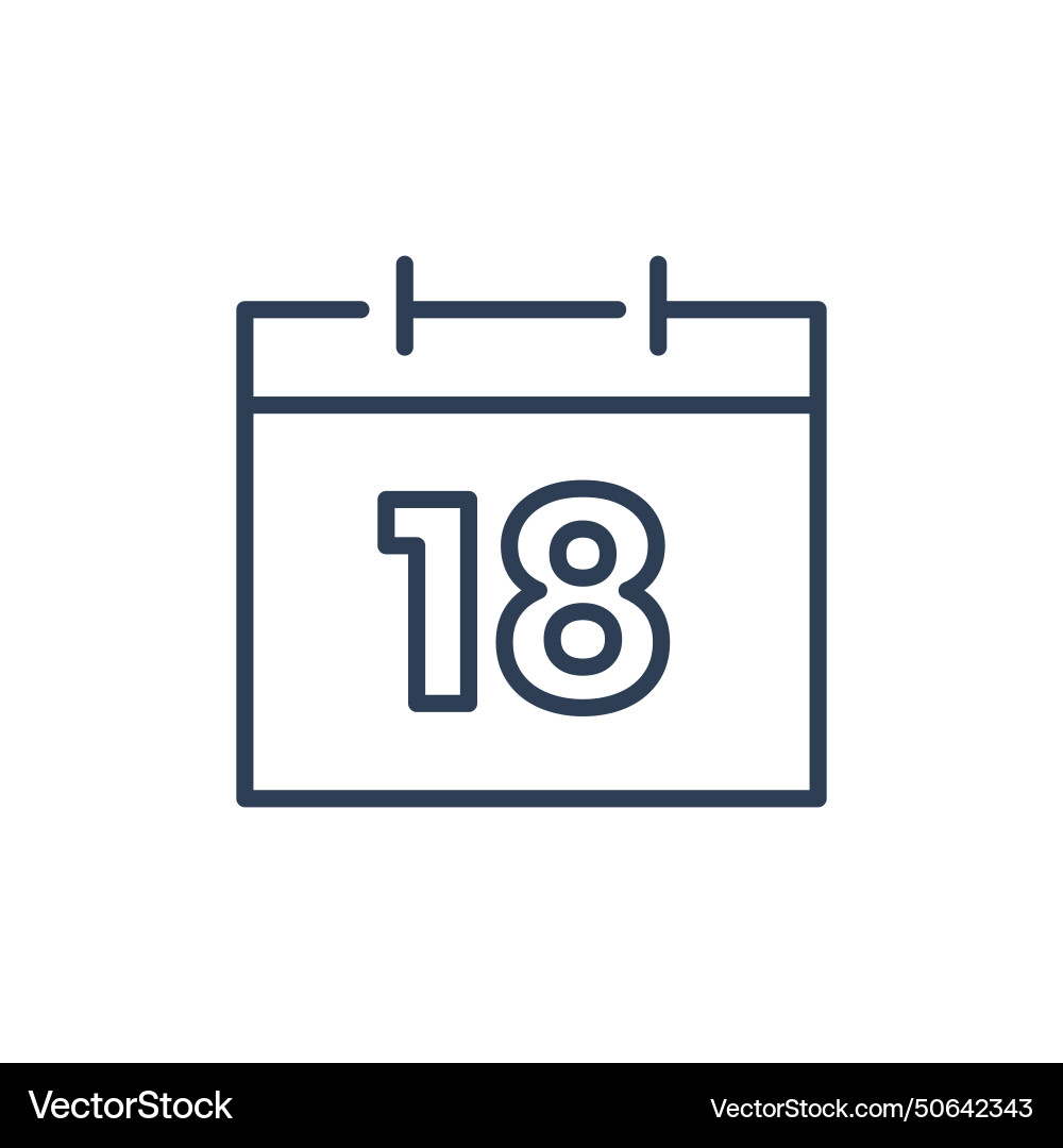 18 calendar icon date for appointment Royalty Free Vector