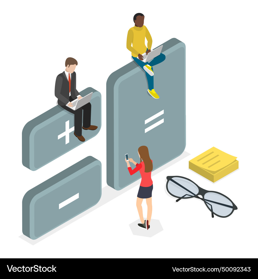 3d isometric flat Royalty Free Vector Image - VectorStock