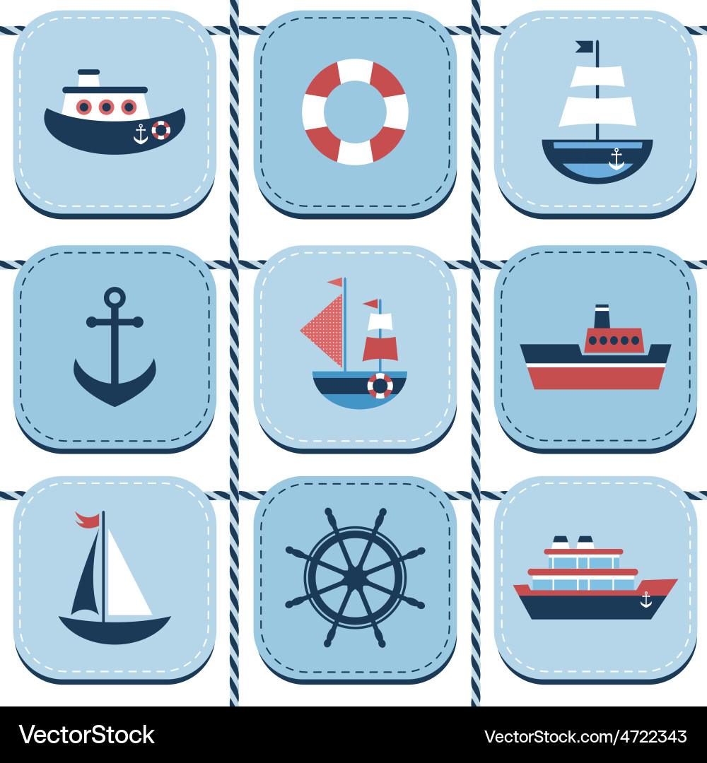 Blue background with water transport Royalty Free Vector