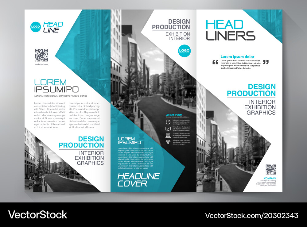 Broschüre 3 Faltflyer Design a4 Template Vektorbild