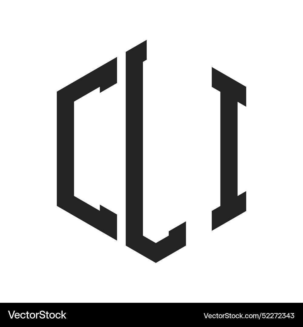 Cli logo design initial letter monogram Royalty Free Vector