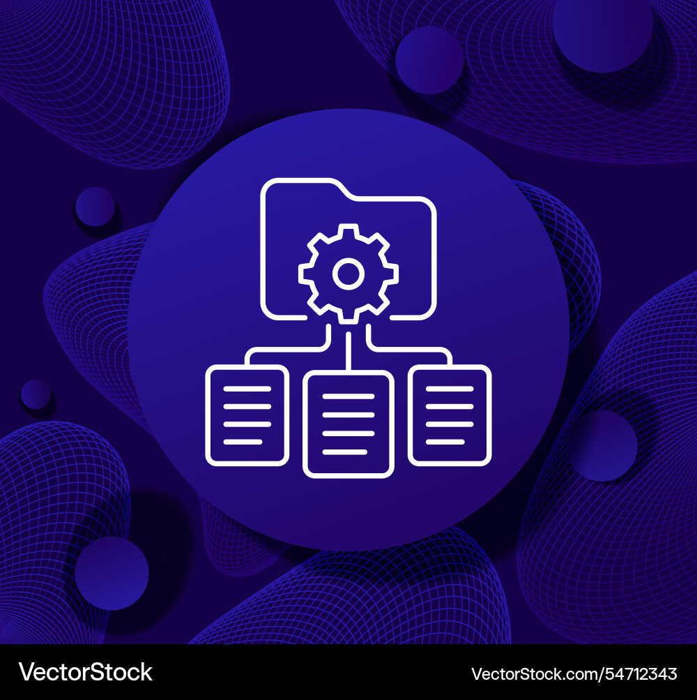 Data management icon manage documents line Vector Image