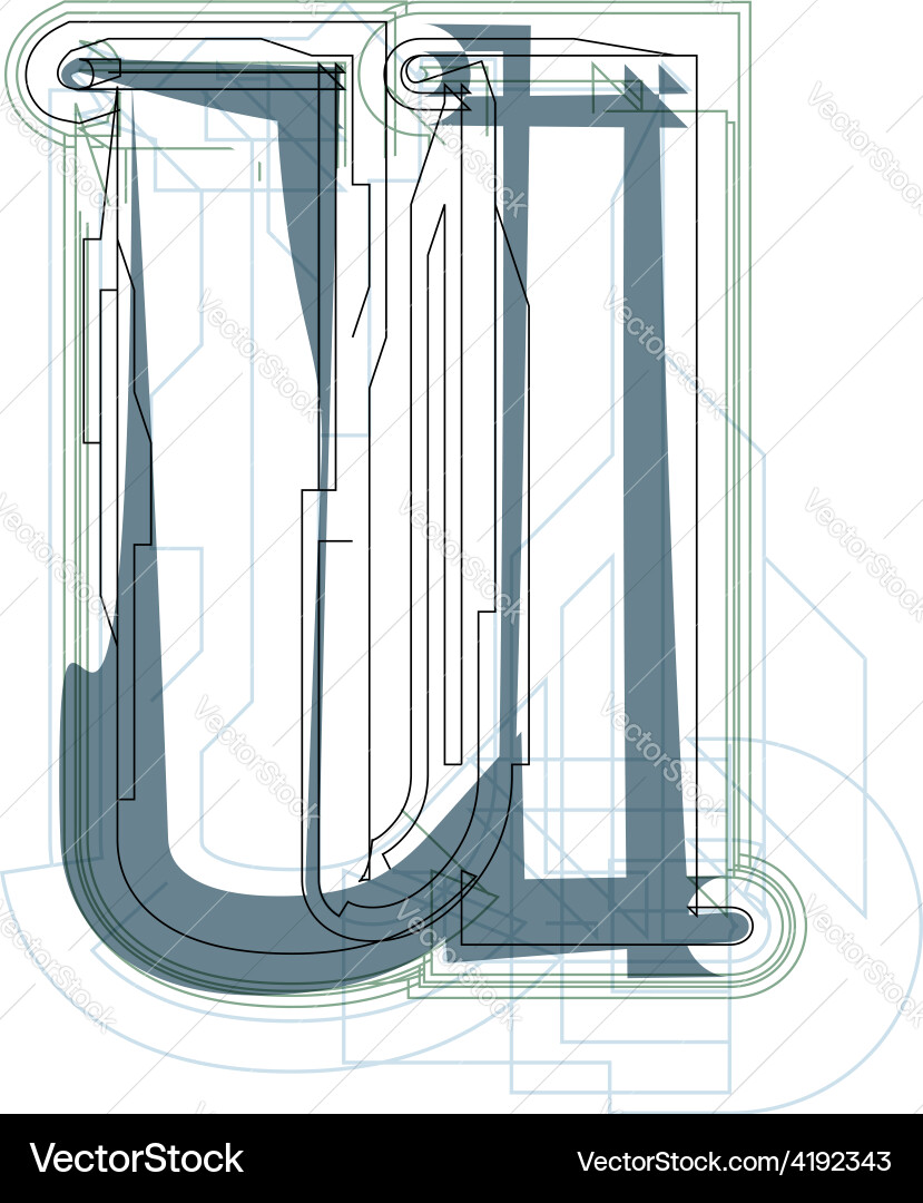 Font letter u Royalty Free Vector Image - VectorStock