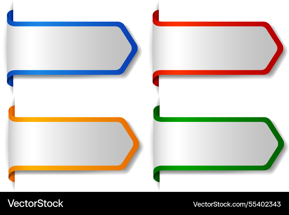 Four vibrant arrows for labeling Royalty Free Vector Image