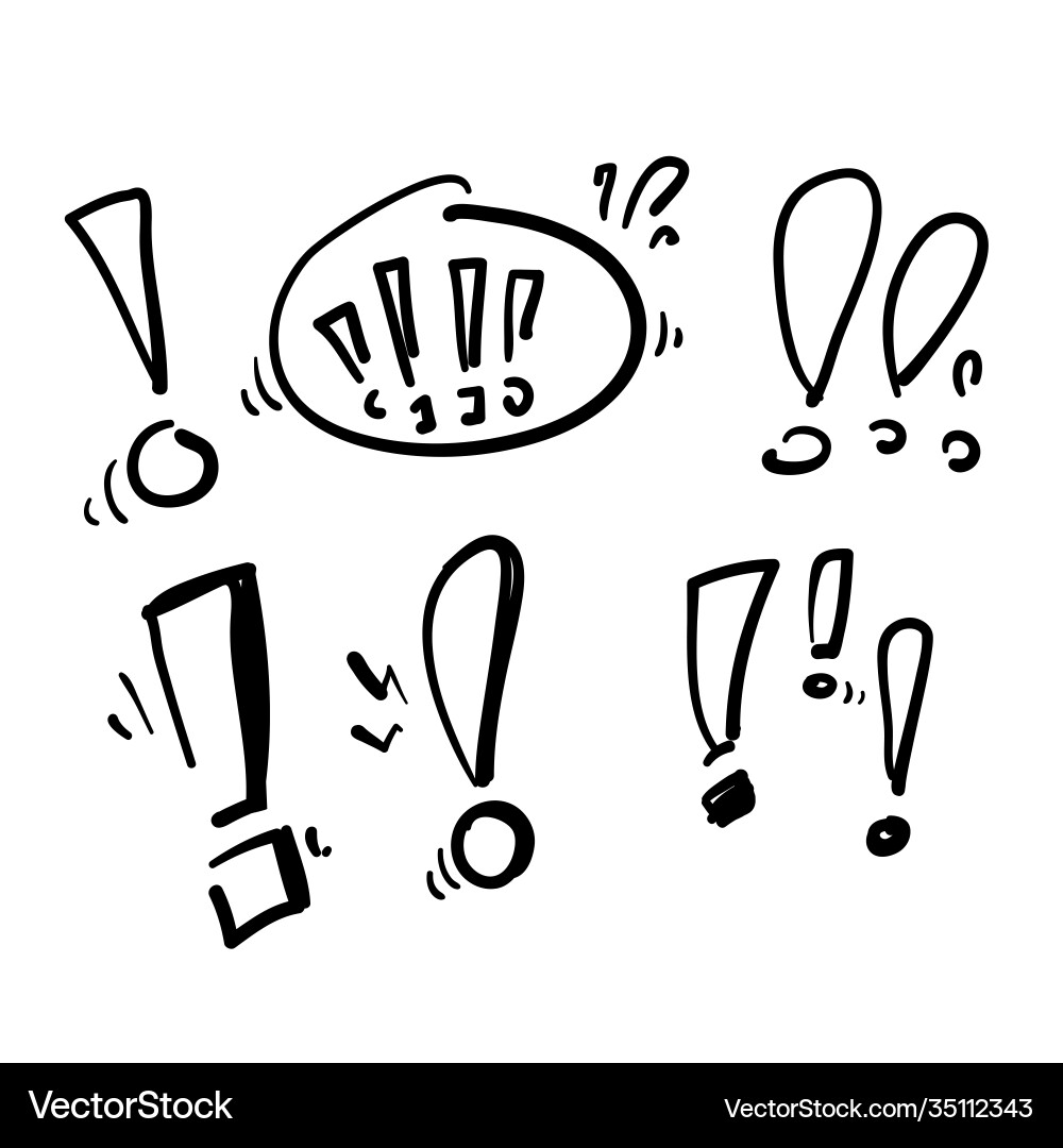 Hand drawn doodle exclamation mark symbol Vector Image