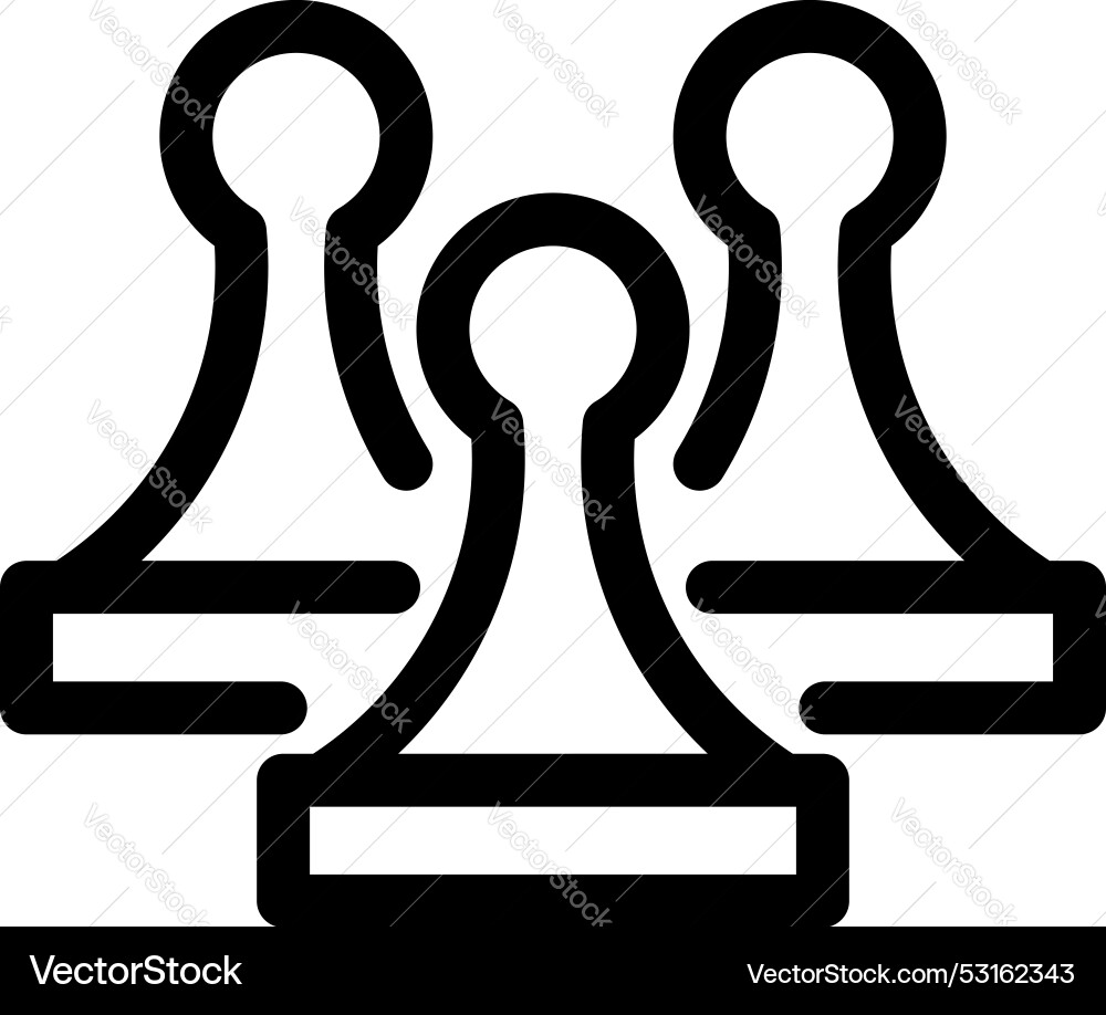 Icon pawns chess piece strategy game symbol design