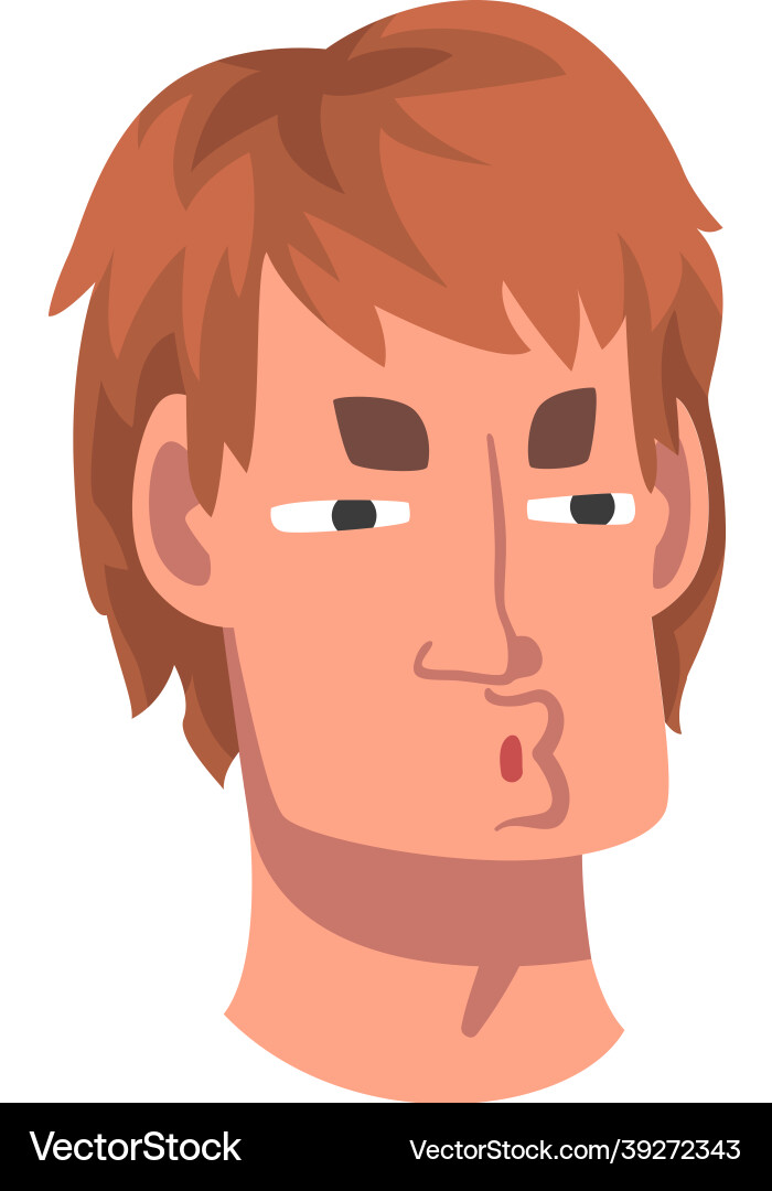 Man head with facial grimace or expression Vector Image