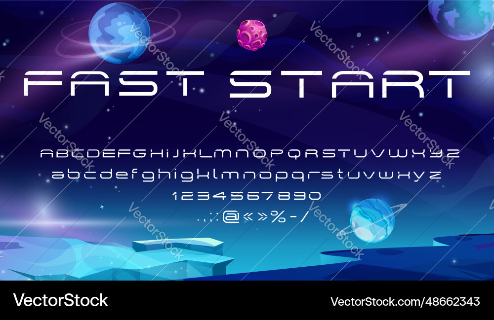 Modern technology space font futuristic type Vector Image