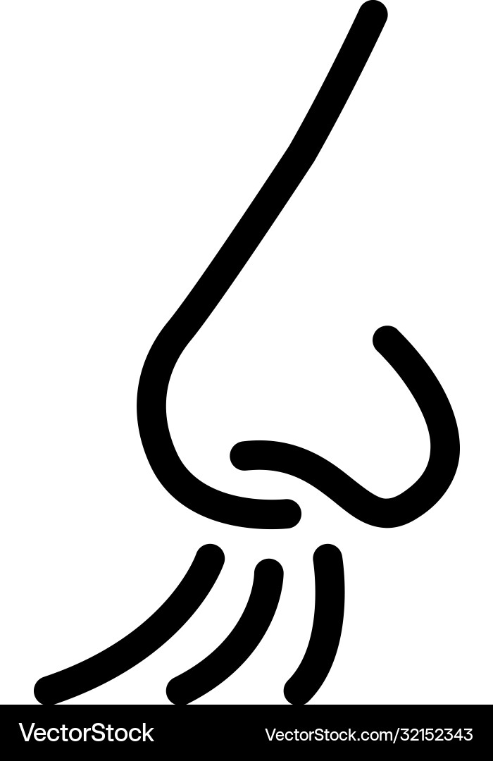 Nose inhale icon outline Royalty Free Vector Image