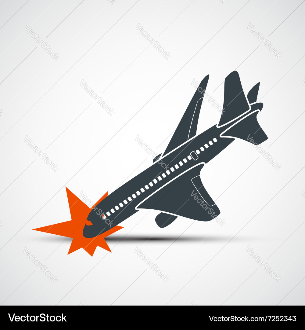 Plane crash stock Royalty Free Vector Image - VectorStock
