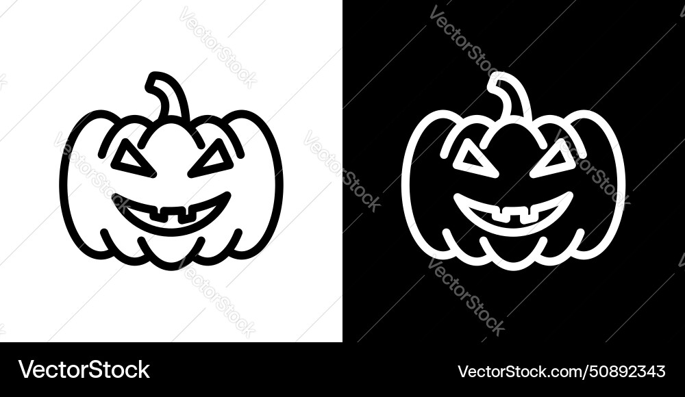 Pumpkin icon set halloween horror symbol Vector Image