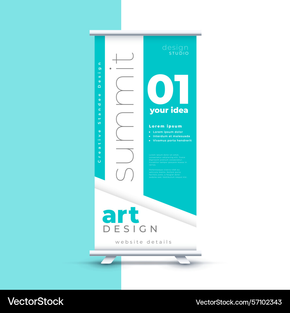 Stylish rollup standee cover template Royalty Free Vector