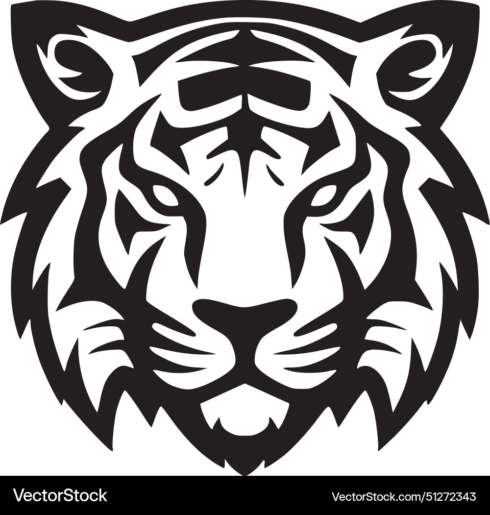 Tiger - minimalist and flat logo Royalty Free Vector Image